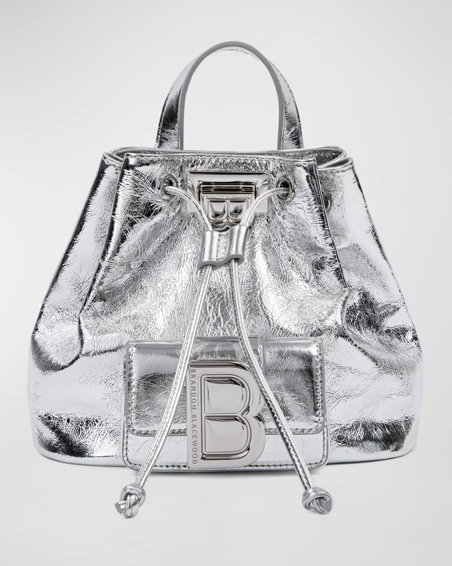 Brandon Blackwood Midori Drawstring Metallic Leather Backpack | Neiman ...