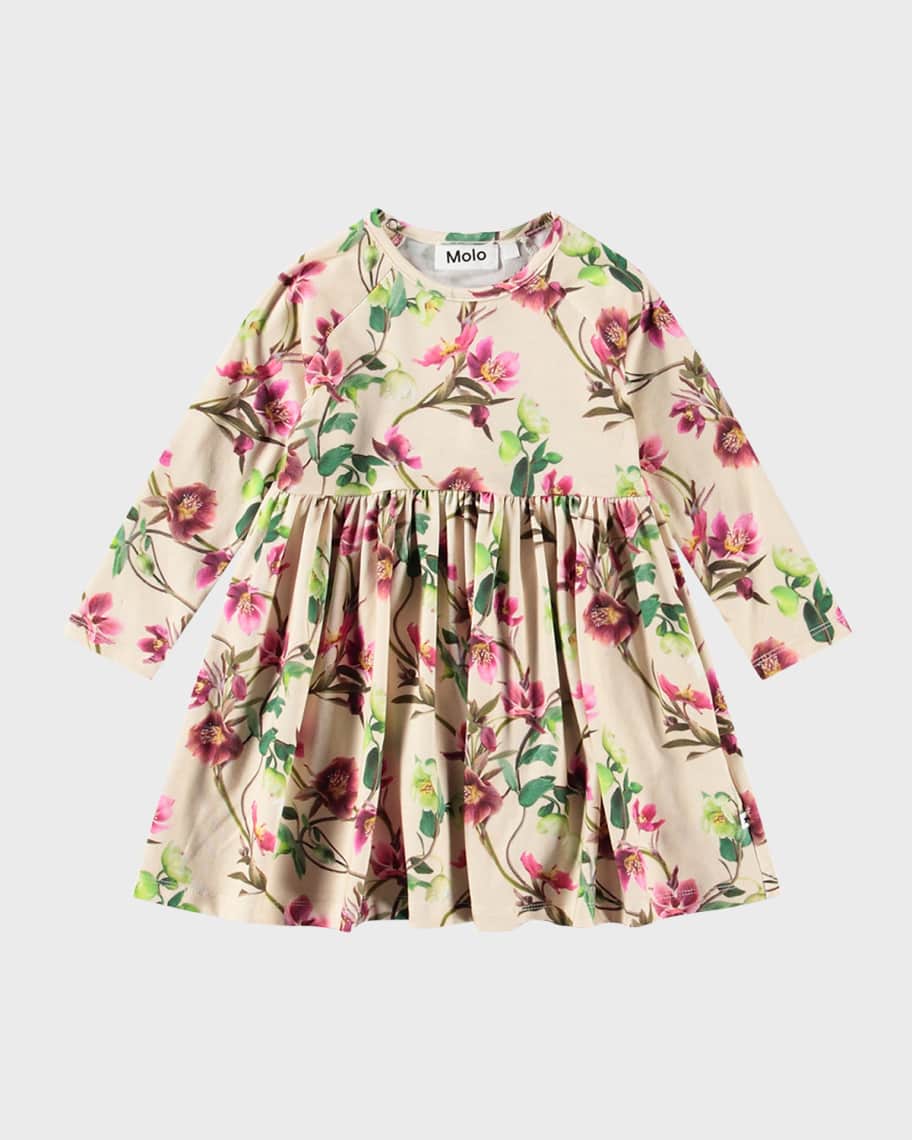Molo Girl's Charmaine Floral-Print Dress, Size 6M-2 | Neiman Marcus