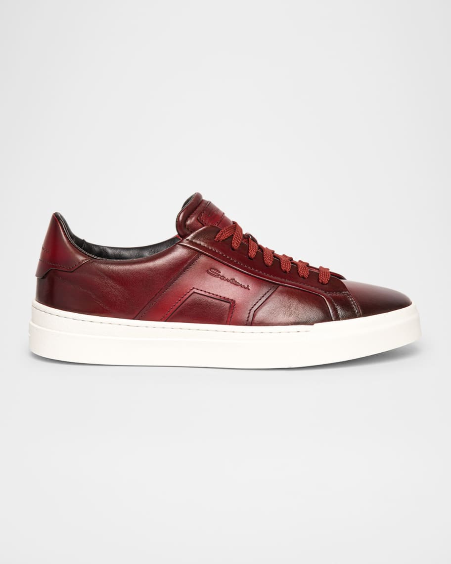 Santoni Men's DBS20 Soft Burnished Calfskin Low-Top Sneakers | Neiman ...