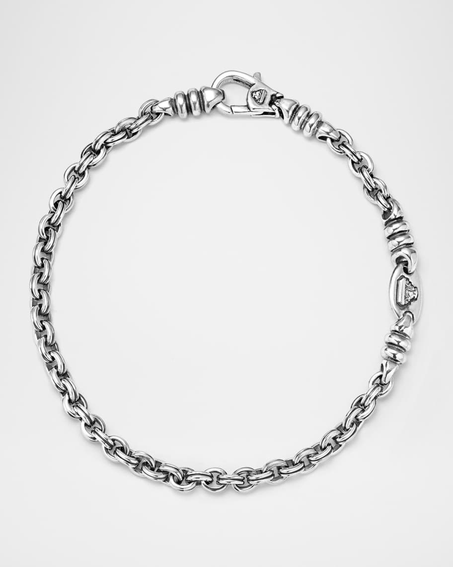 LAGOS Men's Anthem Double Link Caviar Chain Bracelet, 4mm | Neiman Marcus