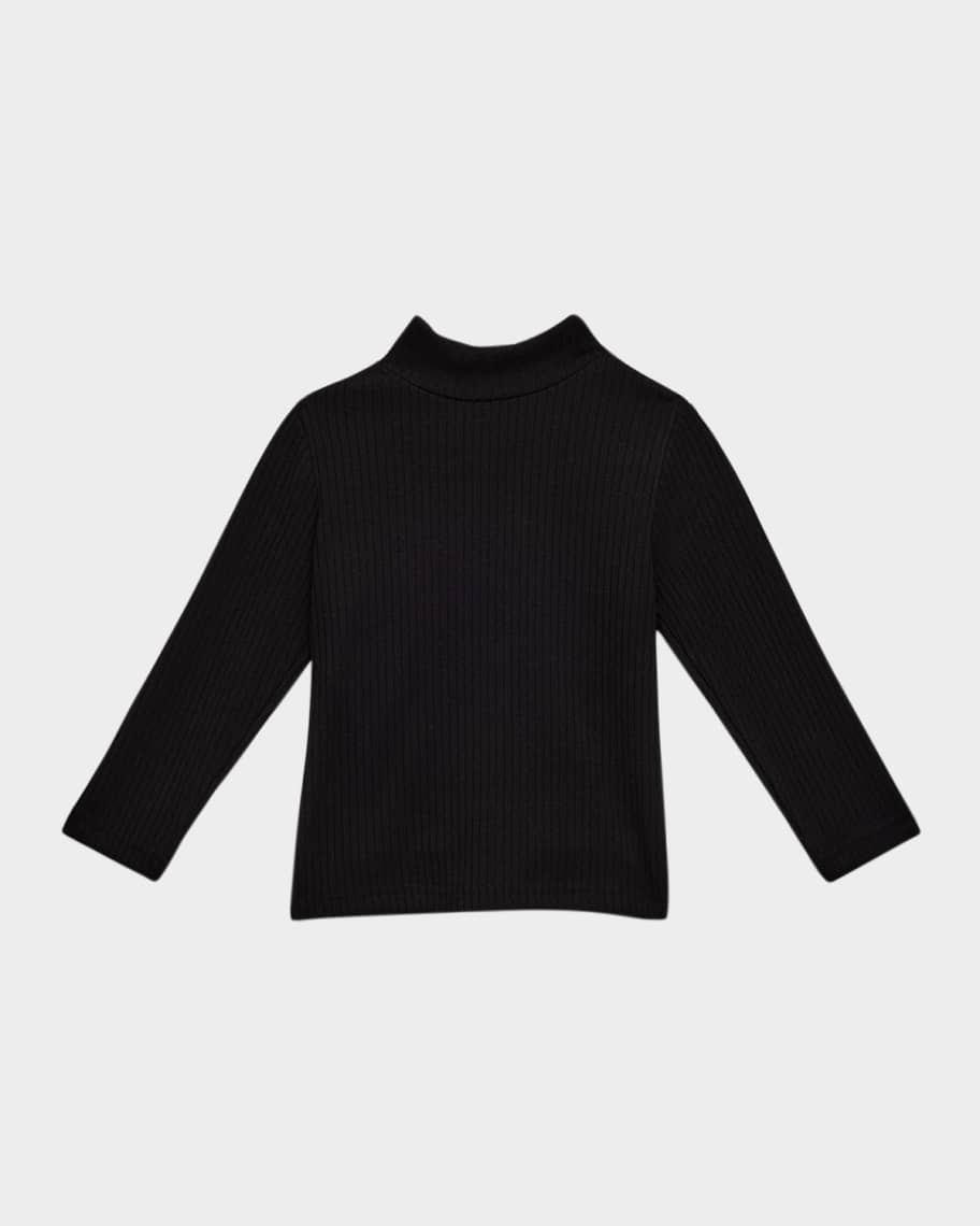 Petite Hailey Girl's Nova Ribbed Top W/ Ribbon, Size 2-10 | Neiman Marcus