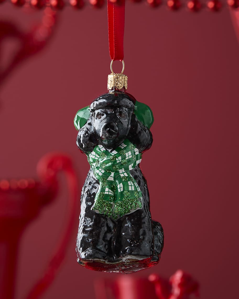 Joy To The World Collectibles Black Poodle W/ Bushy Scarf & Ear Muffs ...