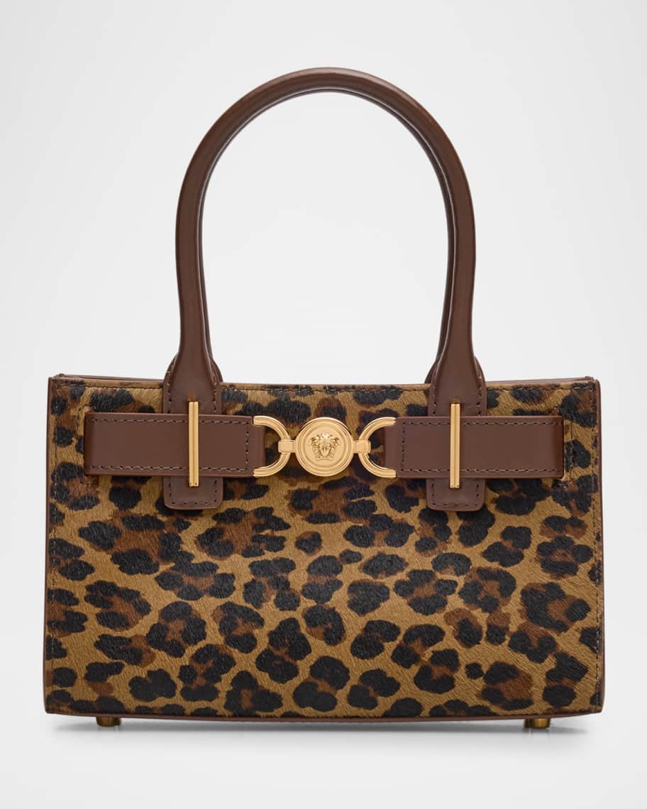 Versace Medusa 95 Small Leopard Calf Hair Tote Bag | Neiman Marcus