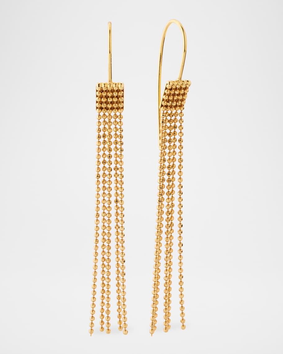 Peruffo 18K Yellow Gold Chains Fringe Curve Rivet Earrings | Neiman Marcus