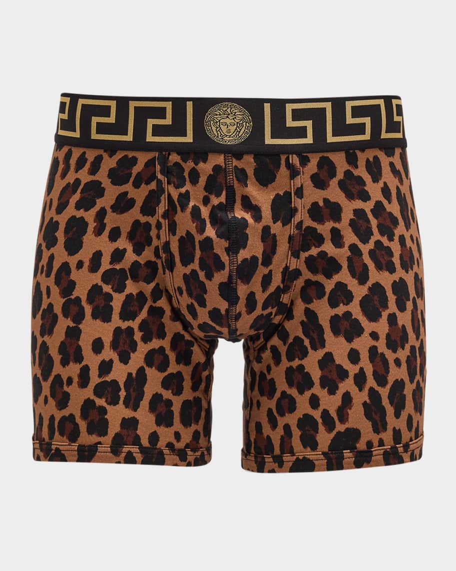 Versace Men's Leopard-Print Boxer Briefs | Neiman Marcus