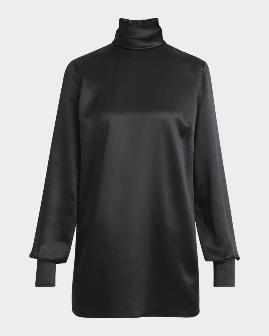 Dolce&Gabbana High-Neck Silk Top | Neiman Marcus