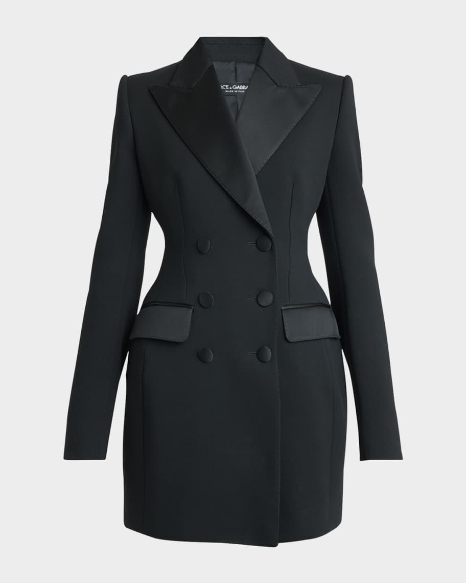 Dolce&Gabbana Tuxedo Double-Breasted Mini Jacket Dress | Neiman Marcus