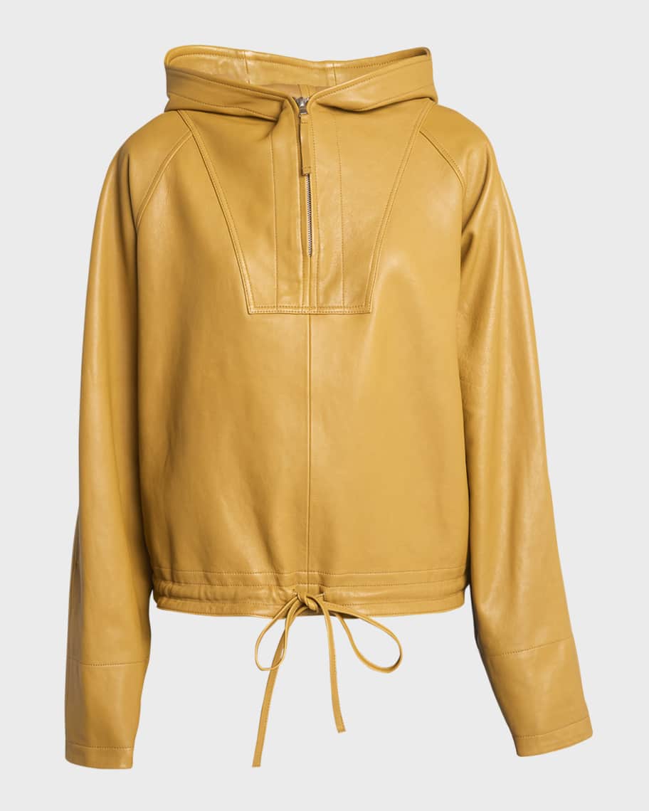 Co Hooded Leather Workwear Pullover | Neiman Marcus