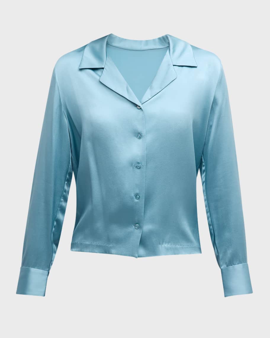Frances Valentine Katherine Button-Down Silk Shirt | Neiman Marcus