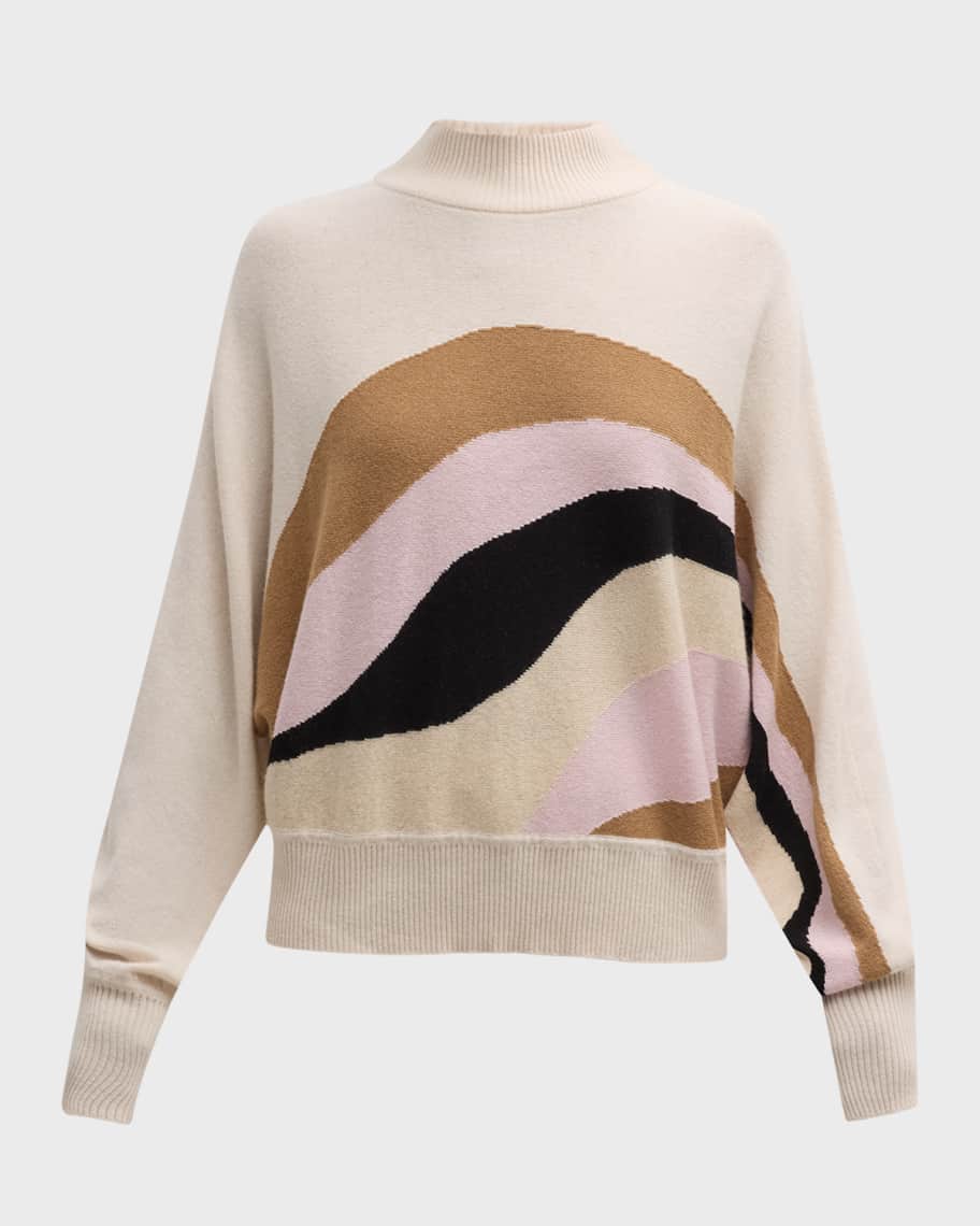 Marella Finito Colorblock Mock-Neck Sweater | Neiman Marcus