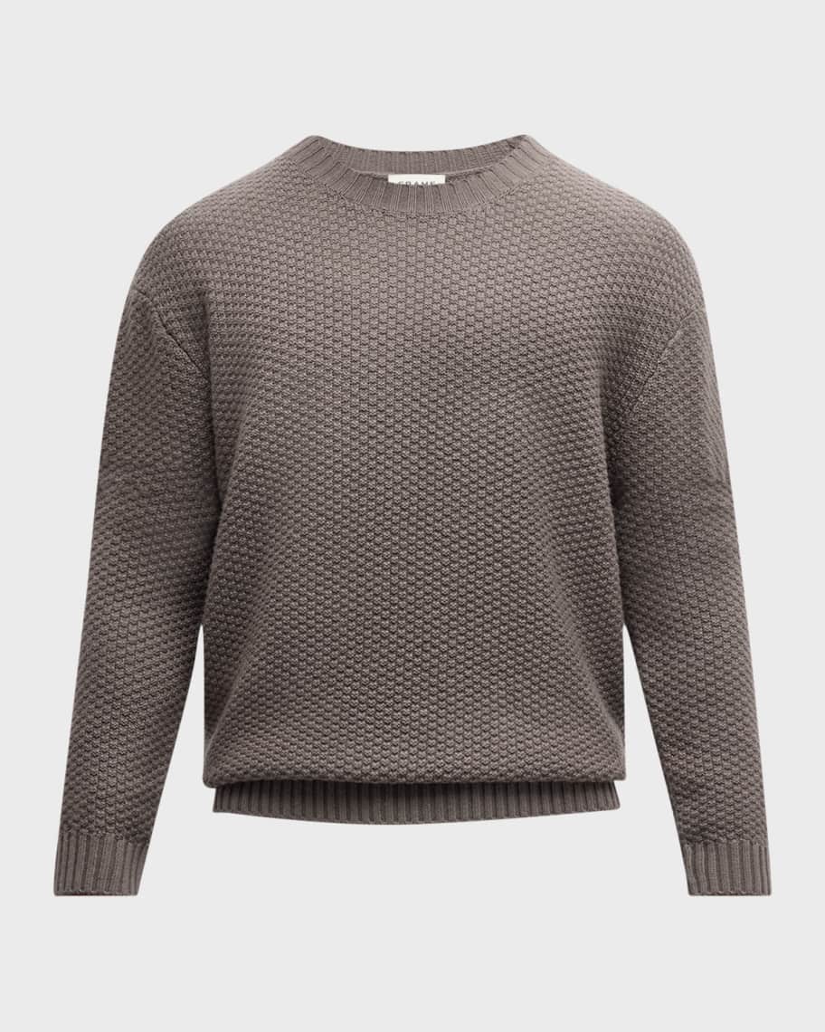 FRAME Men's Textured Wool-Cashmere Sweater | Neiman Marcus