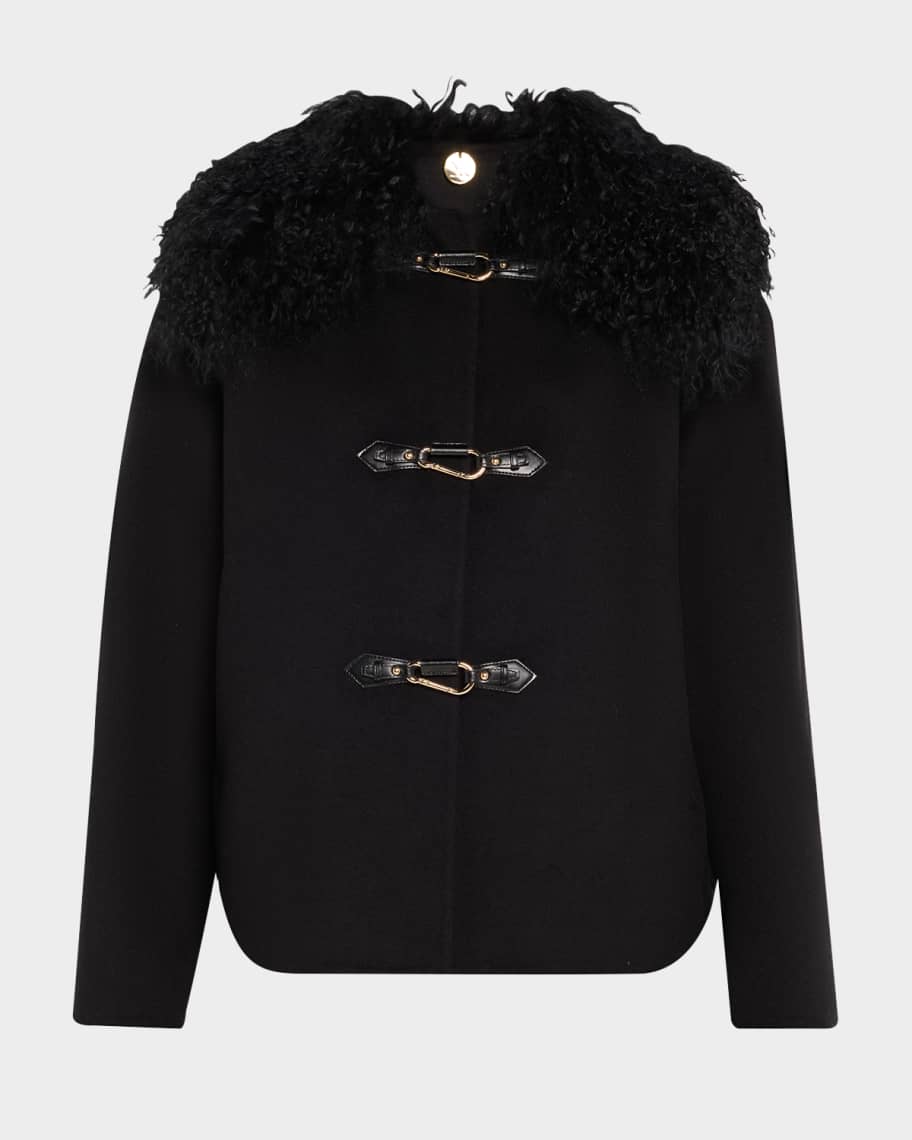 Kobi Halperin Shirley Wool Shearling-Collar Coat | Neiman Marcus