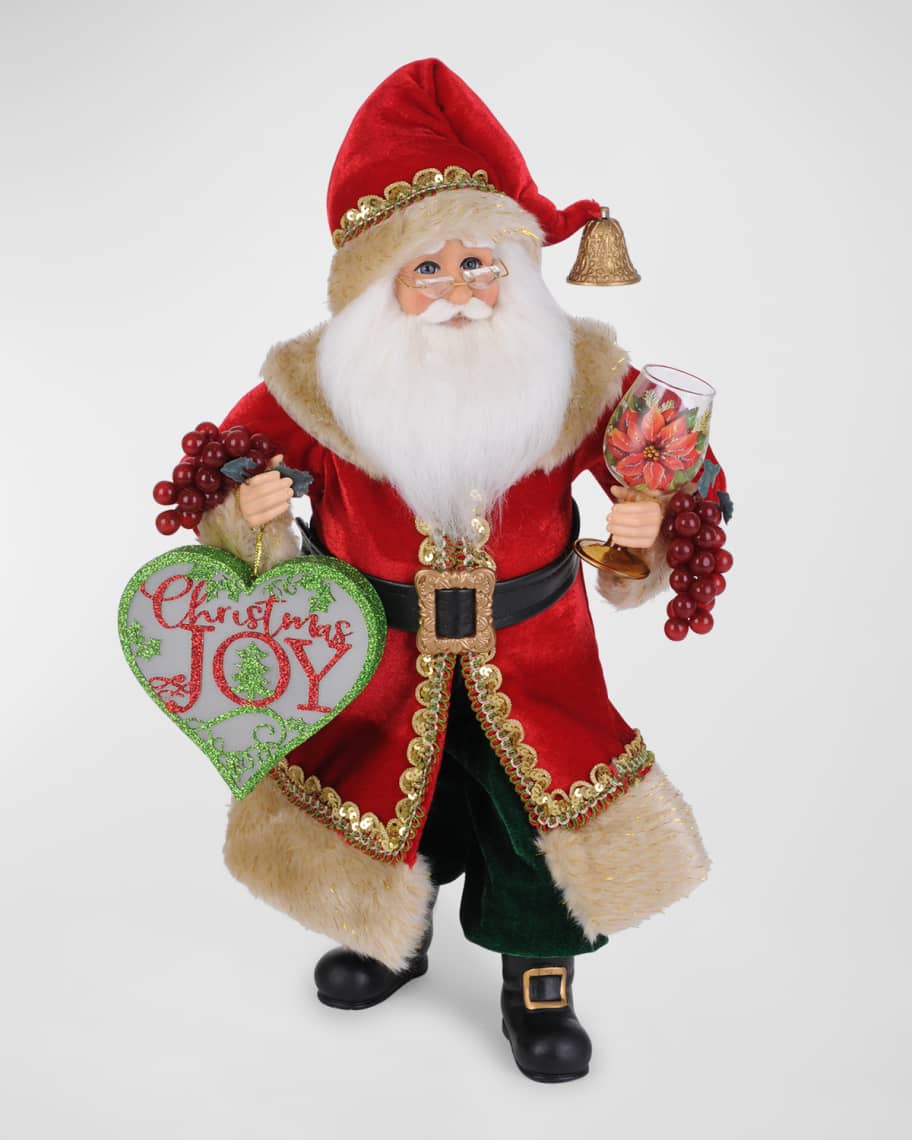 Karen Didion Originals Lighted Christmas Joy Wine Santa | Neiman Marcus