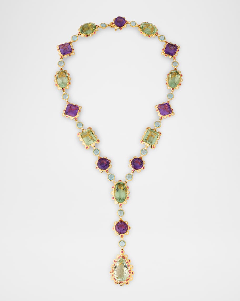 Nini Jewels Royale 18K Yellow Gold Mixed-Stone Necklace, 20" | Neiman ...