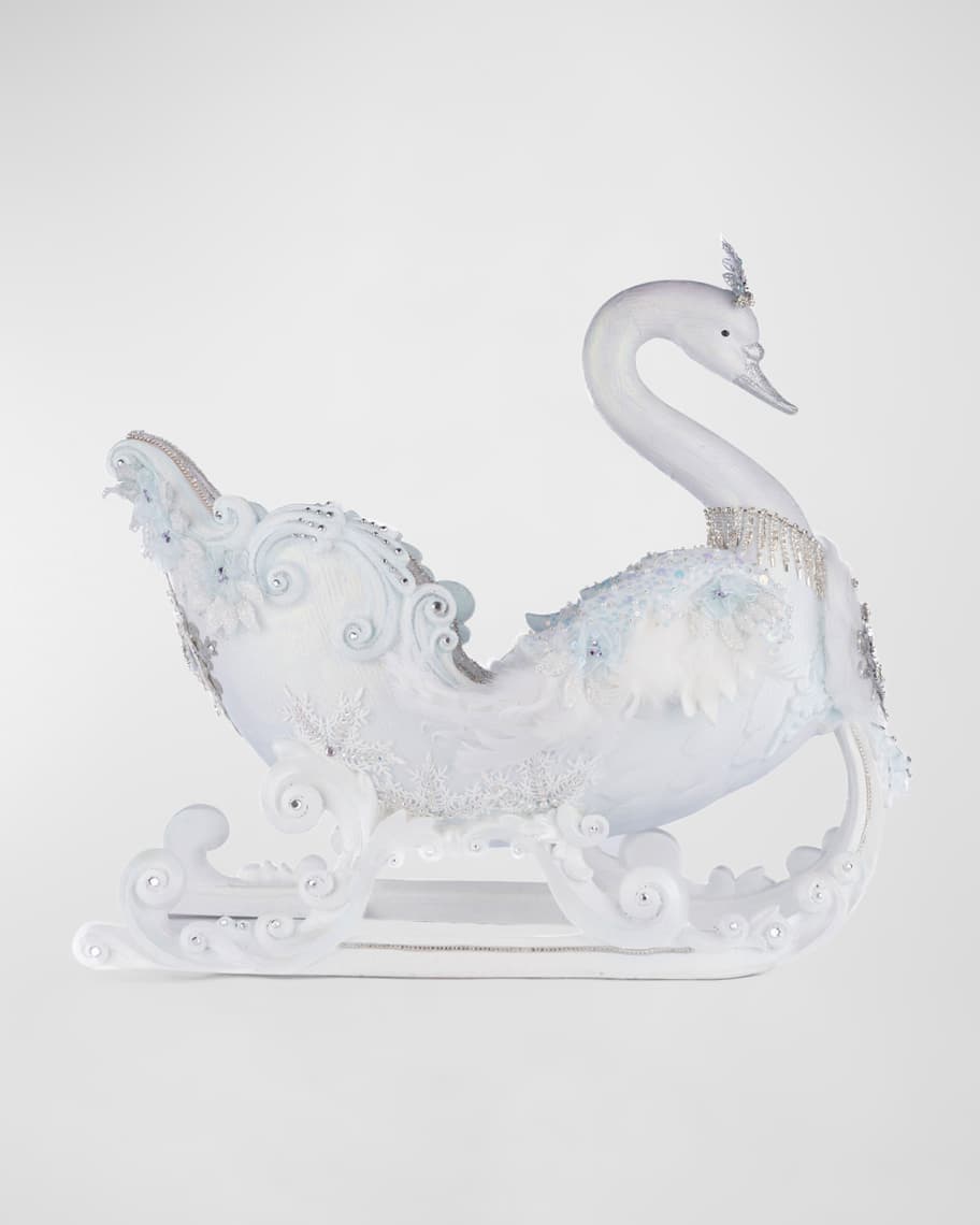 Katherine's Collection Dazzling Swan Sleigh Christmas Decor | Neiman Marcus