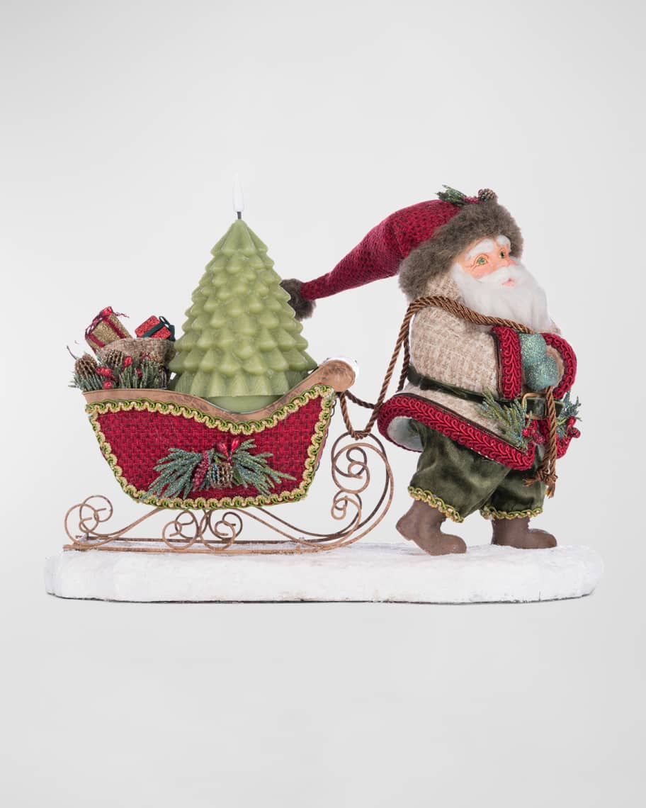 Katherine's Collection North Country Santa Pulling Sleigh Candle Holder ...