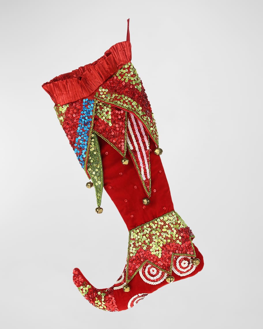 Mark Roberts Festive Jester Christmas Stocking, 25" | Neiman Marcus