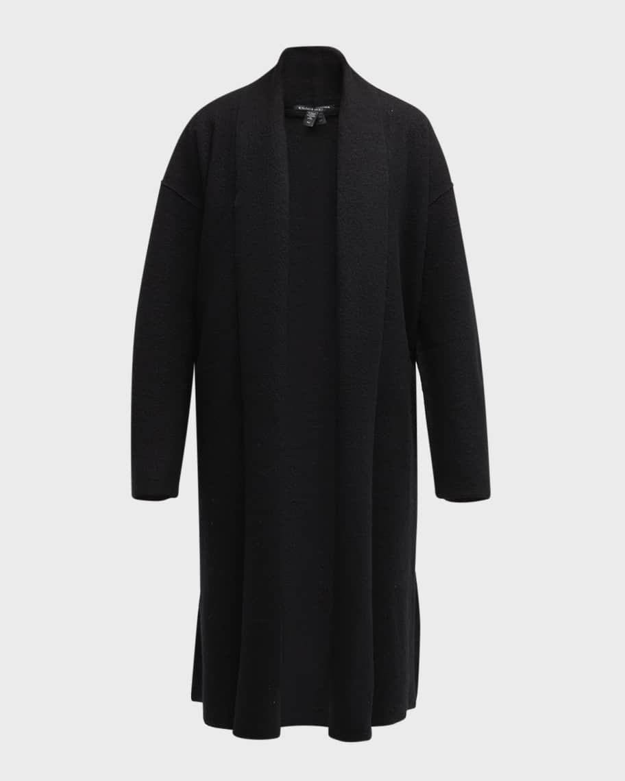 Eileen Fisher Lightweight Open-Front Boiled Wool Coat | Neiman Marcus