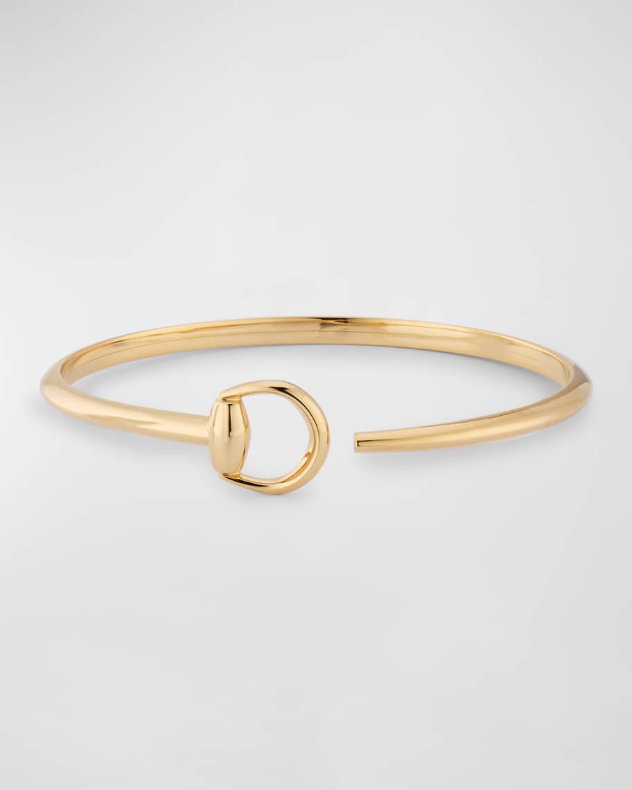 Gucci 18K Yellow Gold Horsebit Flex Bracelet, 14.5mm | Neiman Marcus