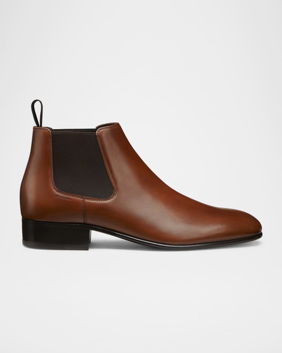 Stuart Weitzman Men's Adwin Leather Chelsea Boots | Neiman Marcus