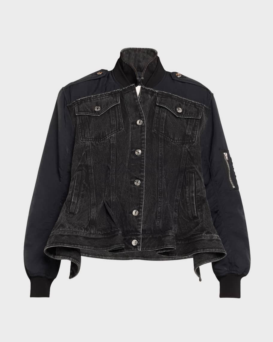 3.1 Phillip Lim Combo Denim Flight Jacket | Neiman Marcus