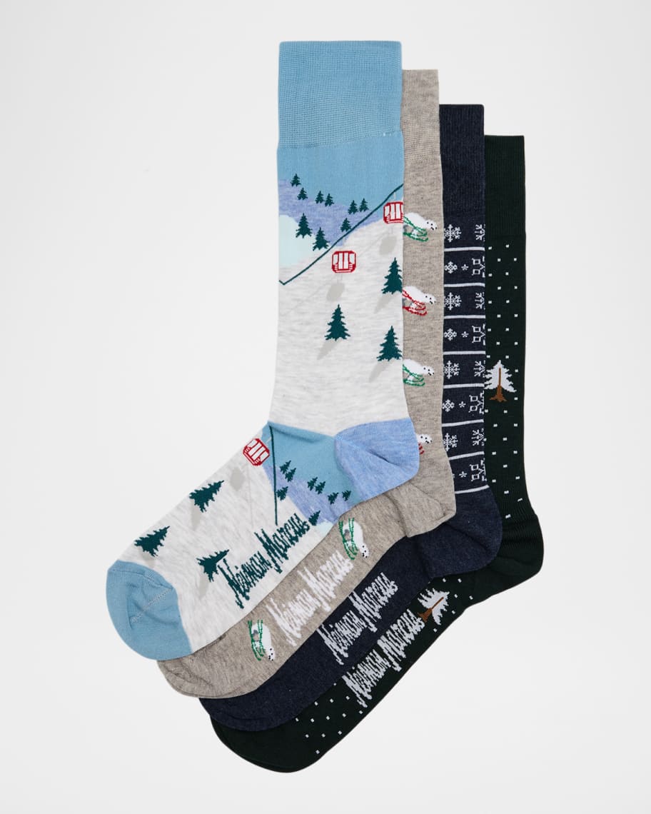 Neiman Marcus Men's Ski Box 4-Pack Crew Socks | Neiman Marcus
