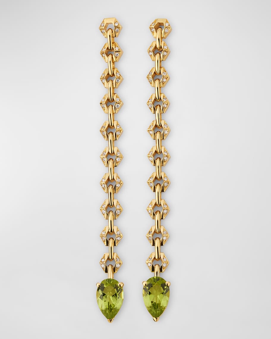 Dries Criel 18K Bond Pear Earrings with Tourmaline and Diamonds ...