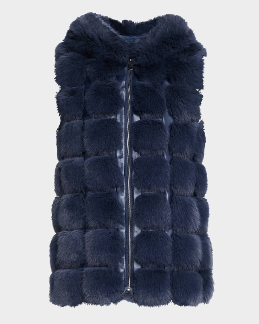 Adrienne Landau The Adrienne Faux Fur Hooded Vest | Neiman Marcus