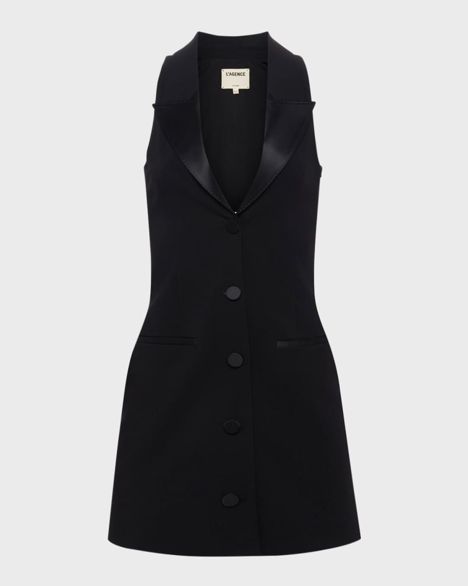 L'Agence Jazlynn Tuxedo Mini Dress | Neiman Marcus