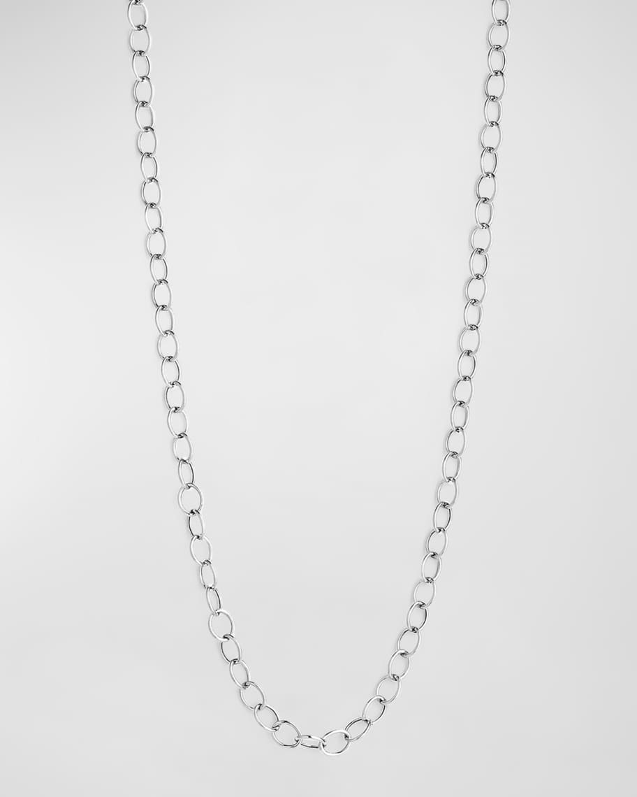 Syna 18K White Gold Oval Link Chain, 30"L | Neiman Marcus