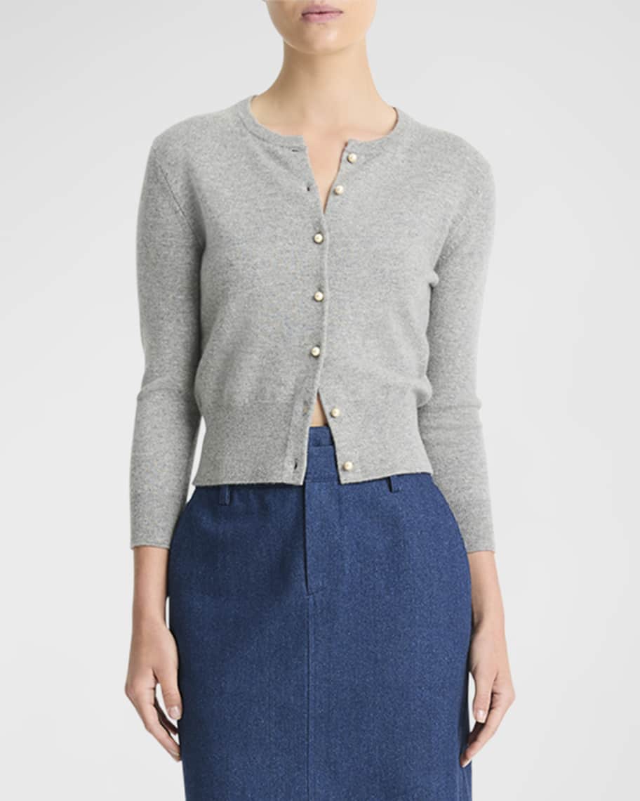 Vince Wool and Cashmere Pearly Button Cardigan | Neiman Marcus
