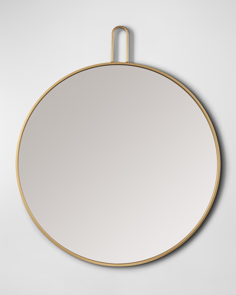Surya Athanasia Golden Round Mirror | Neiman Marcus