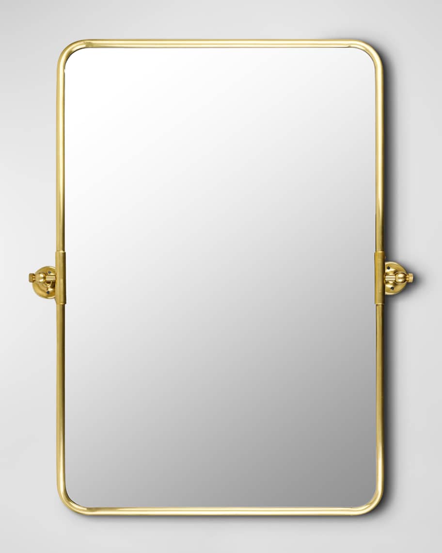 Surya Burnish Golden Rectangular Mirror, 30" | Neiman Marcus