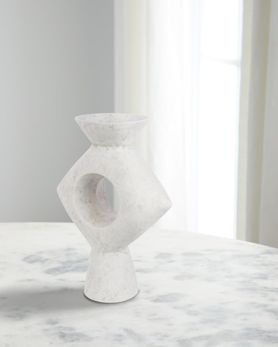 Surya Yagya 17" Ceramic Vase, White | Neiman Marcus