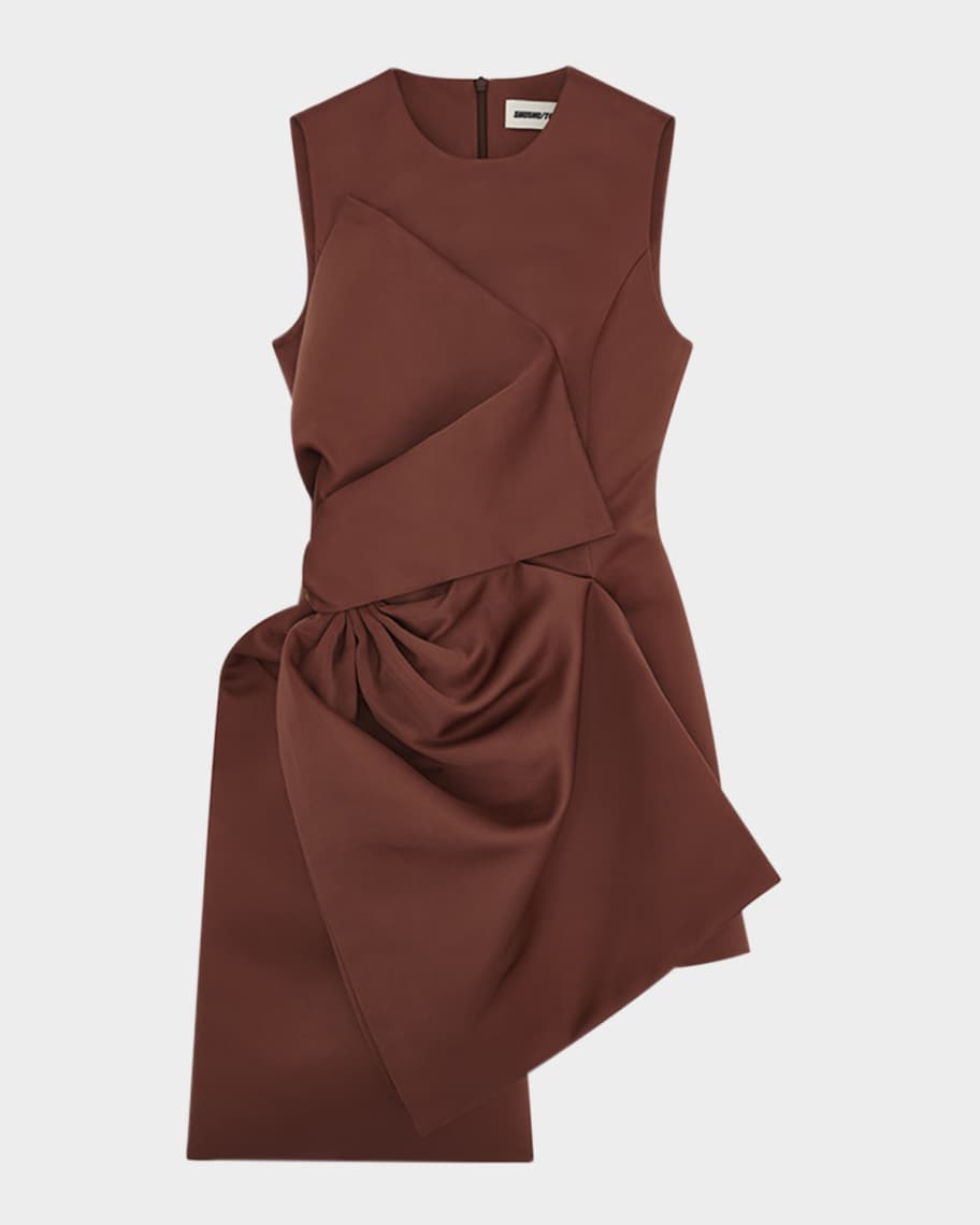 SHUSHU/TONG Pleated Bow Mini Dress | Neiman Marcus