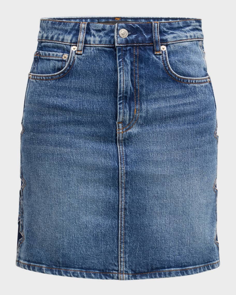 Rails Burbank Denim Star Mini Skirt | Neiman Marcus