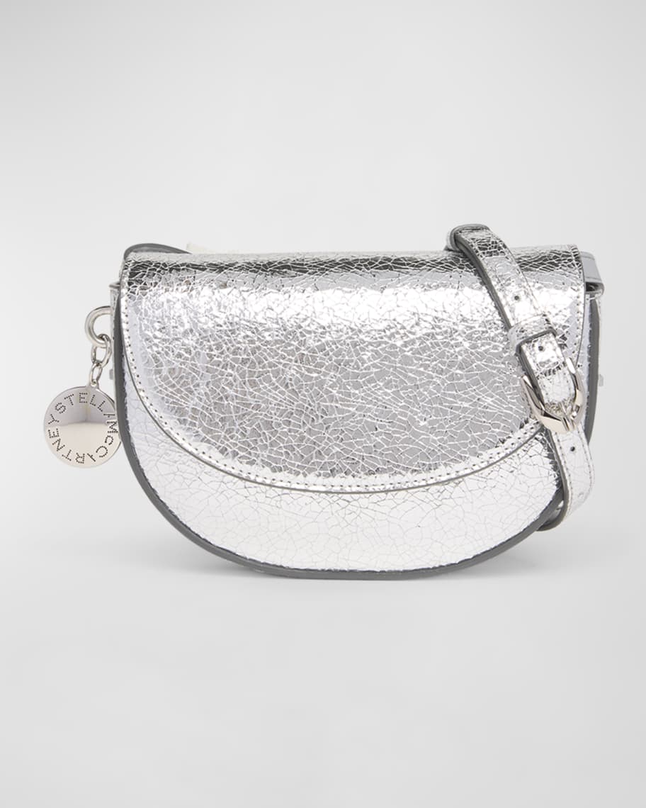 Stella McCartney Frayme Crackled Metallic Alt-Leather Medium Flap ...