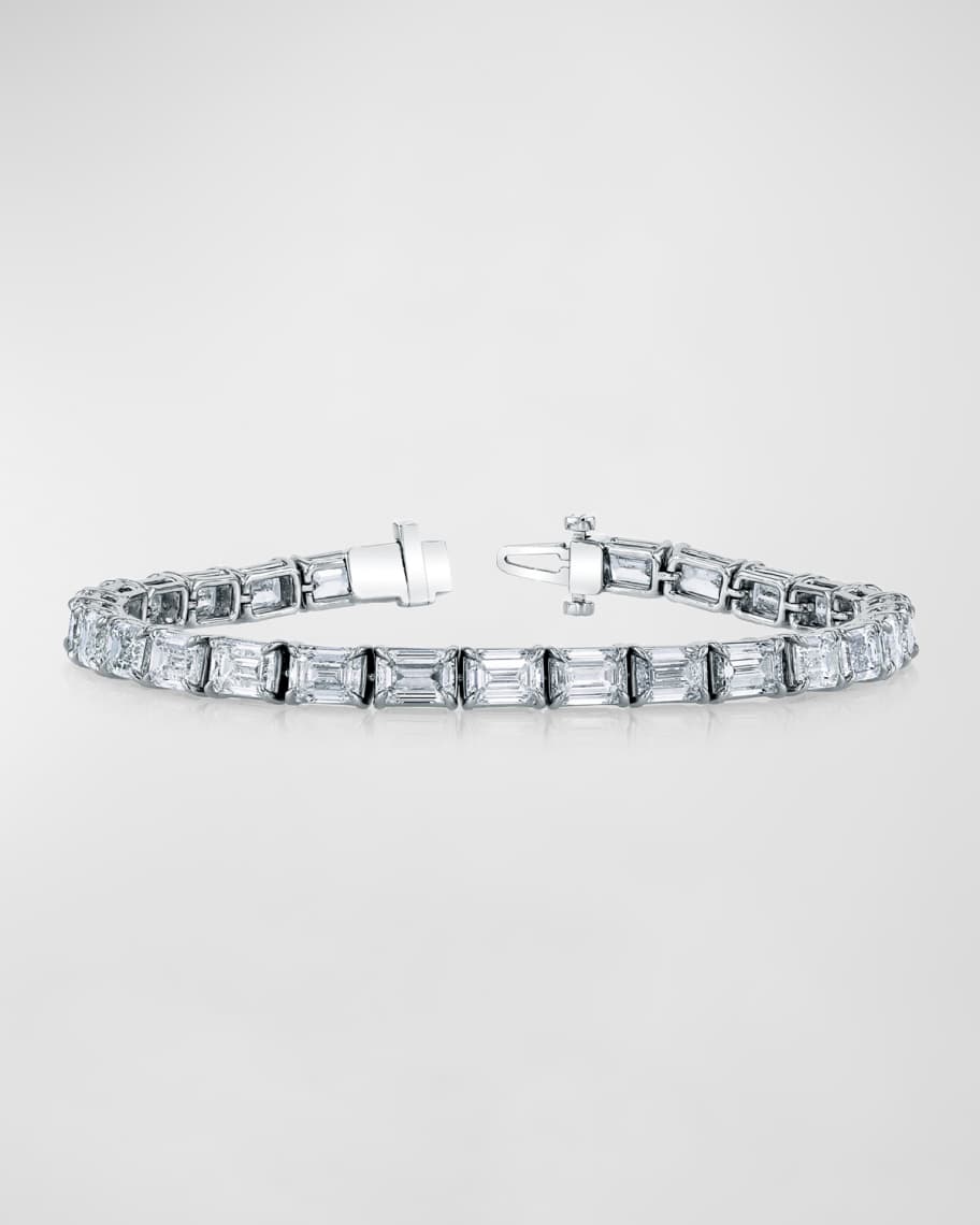 Neiman Marcus Diamonds Platinum East-West Prong-Set Diamond Tennis ...