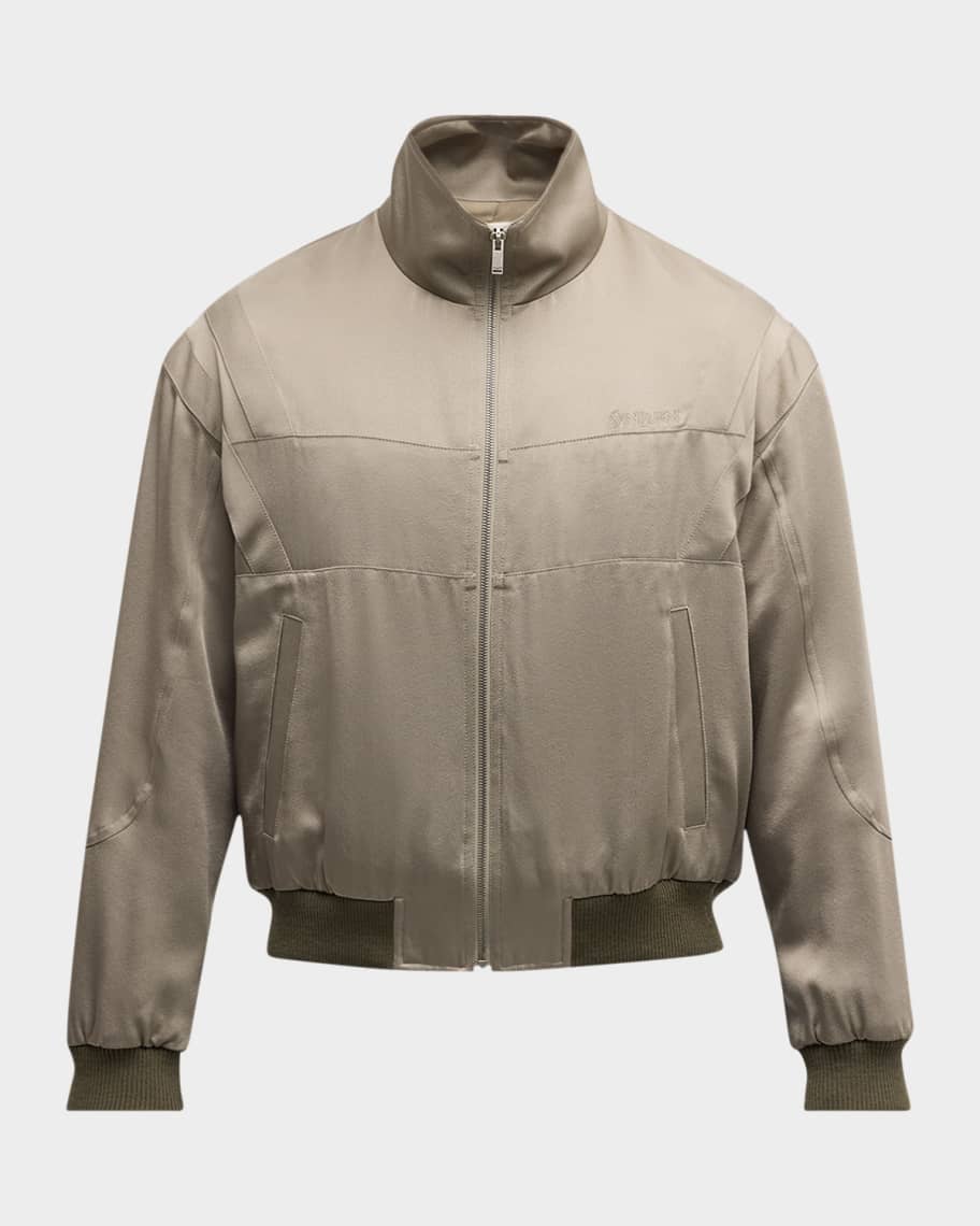 Saint Laurent Men's Satin Teddy Jacket | Neiman Marcus