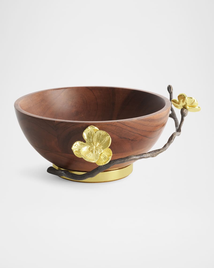 Michael Aram Gold Orchid Small Wood Bowl | Neiman Marcus