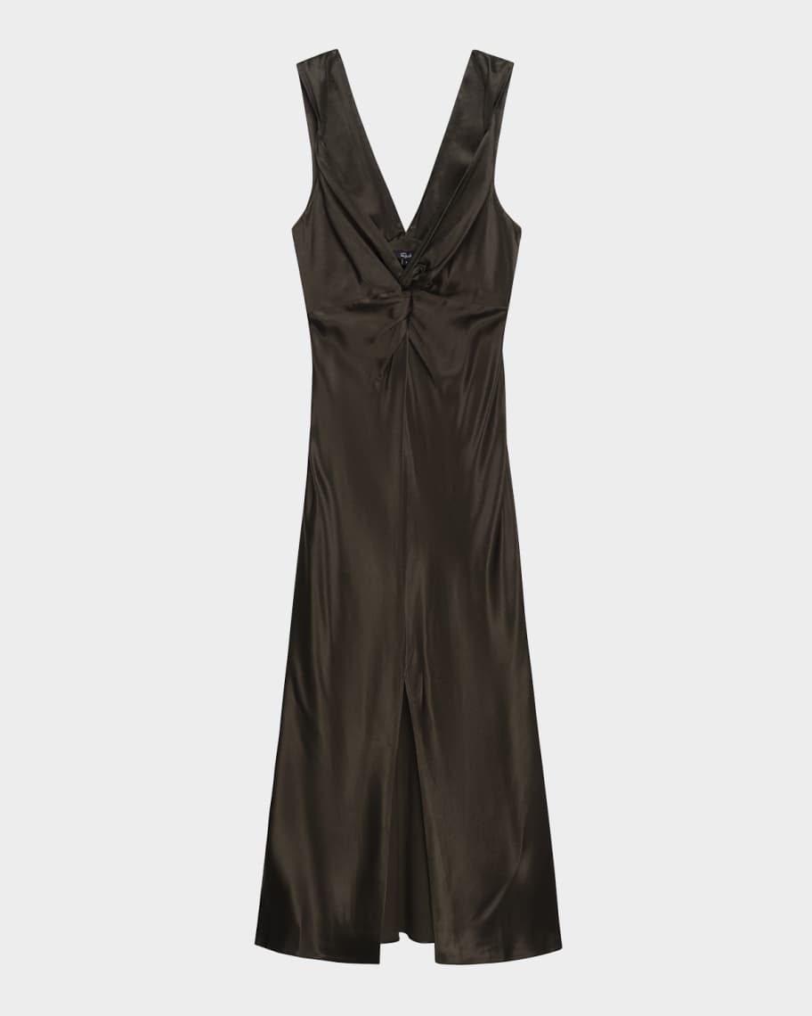 Rails Viviana Twisted Satin Midi Dress | Neiman Marcus