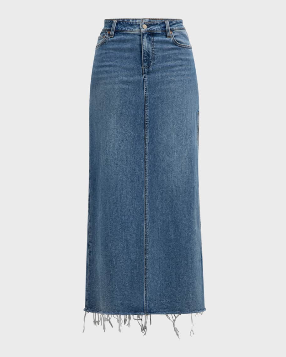 Alice + Olivia Marissa High-Rise Denim Maxi Skirt | Neiman Marcus