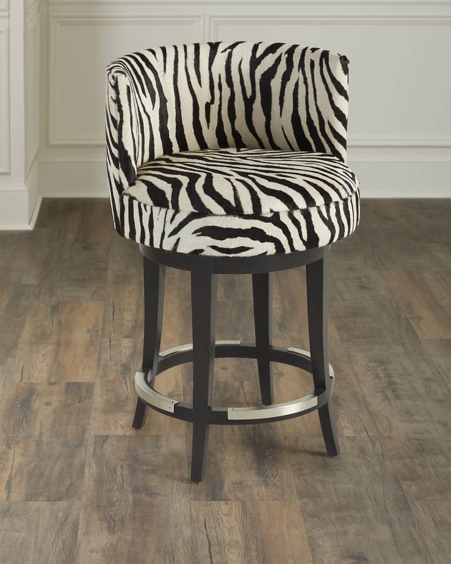 Massoud Aviana 24" Hair on Hide Counter Stool | Neiman Marcus