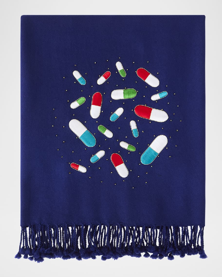 Jonathan Adler Pills Embellished Merino Wool Throw, 50" x 70" | Neiman ...