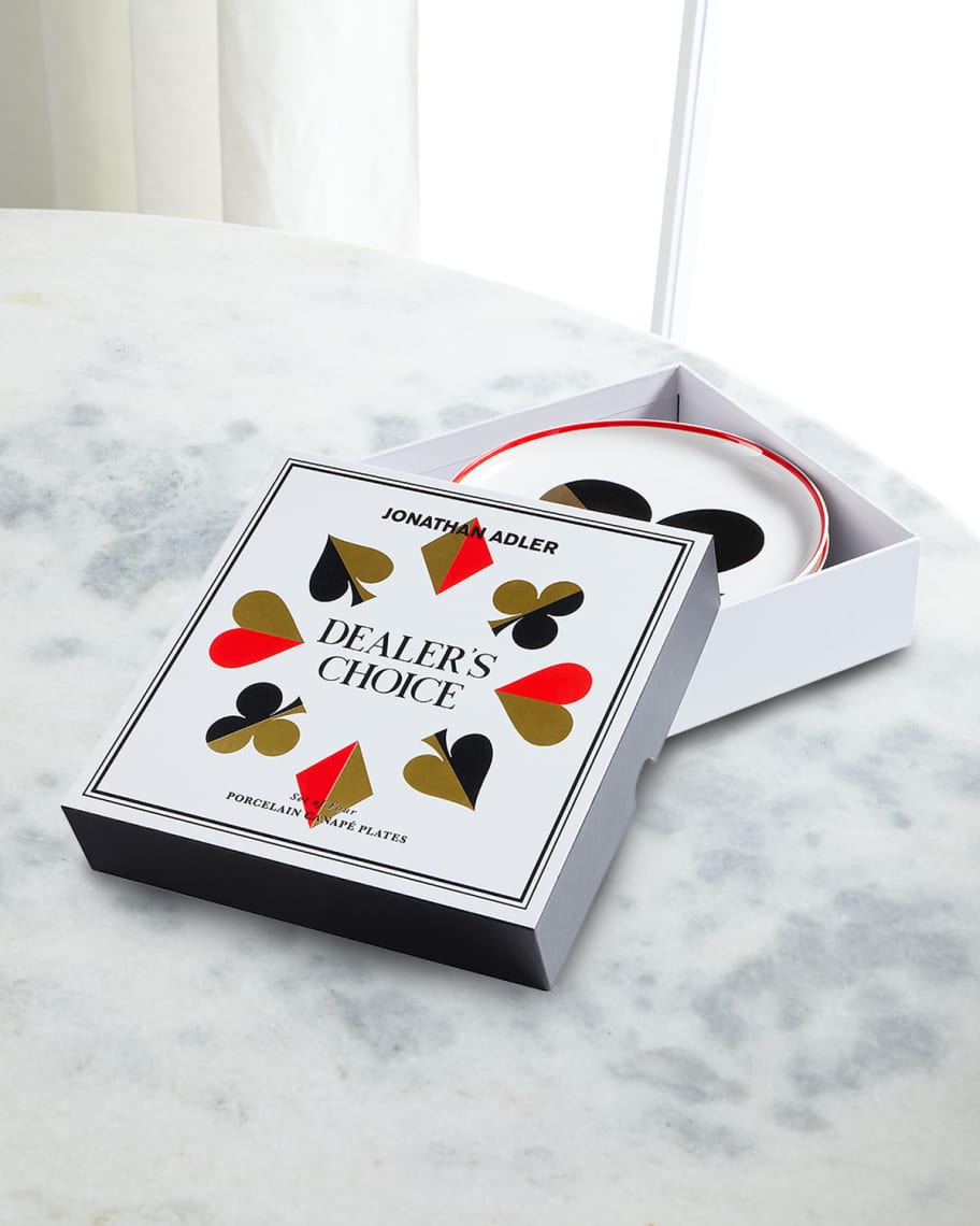 Jonathan Adler Dealers Choice Canape Plates, Set of 4 | Neiman Marcus