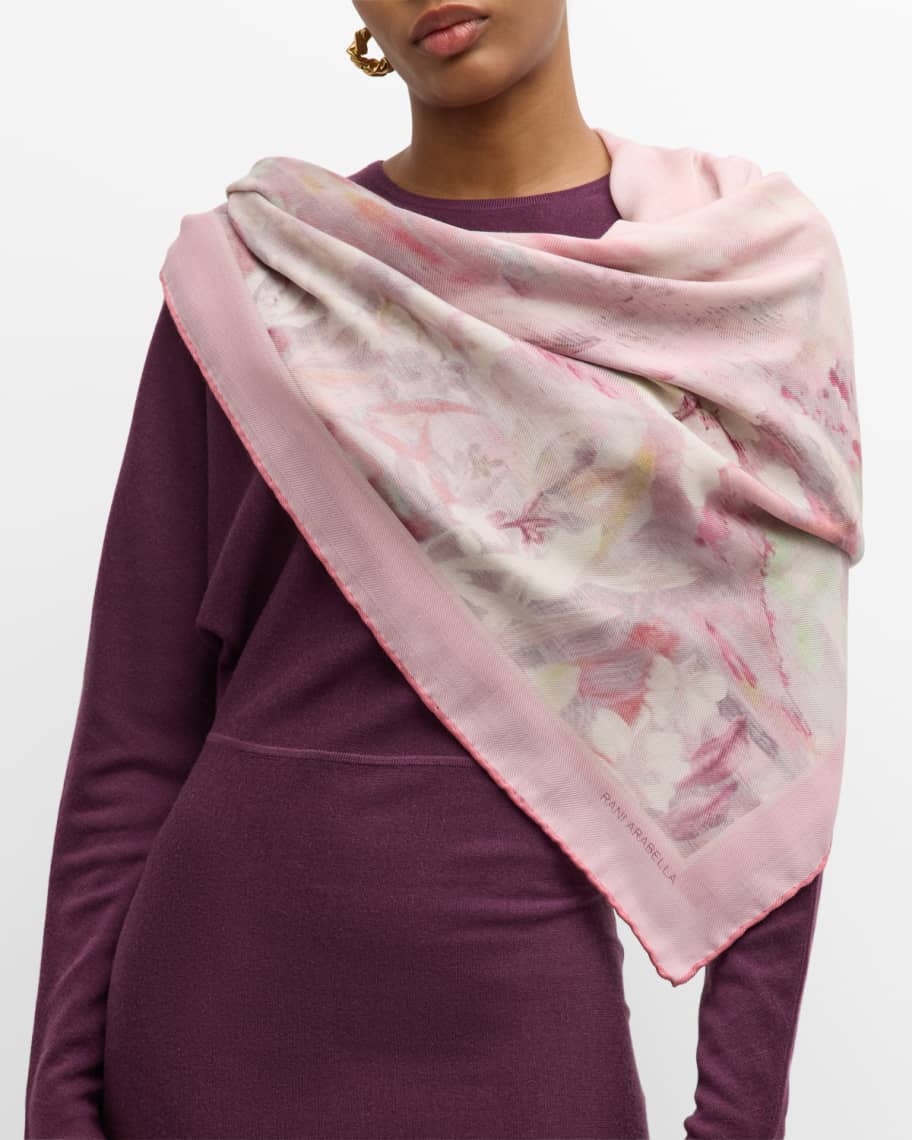 Rani Arabella Eden Cashmere & Silk Printed Scarf | Neiman Marcus