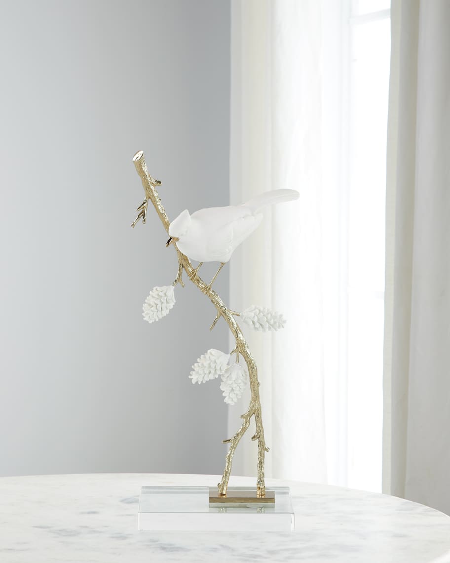 John-Richard Collection Porcelain Bird Sculpture on Pine Branch II ...