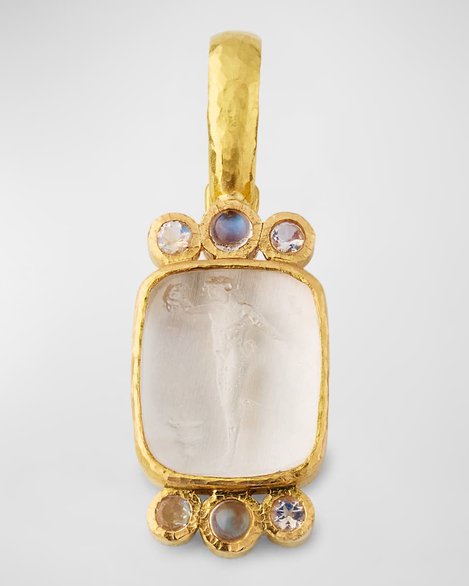 Elizabeth Locke 19K Yellow Gold Greek Muse Small Vertical Venetian ...