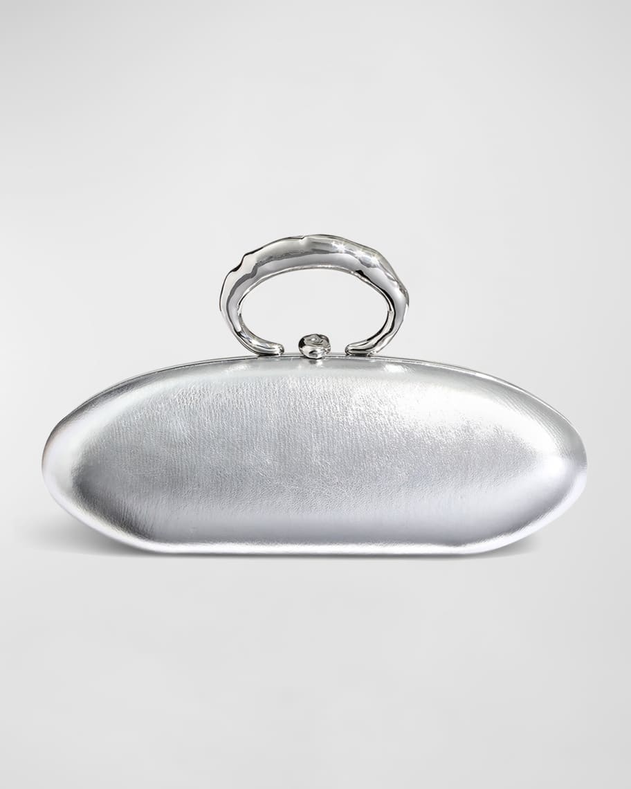 Alexis Bittar Molten Metallic Leather Bullet Minaudiere | Neiman Marcus