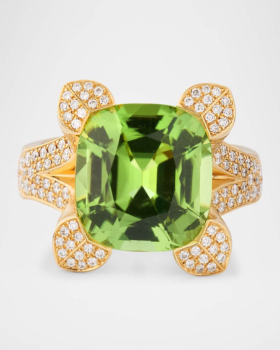 Tamara Comolli 18K Yellow Gold Lily Solitaire Peridot Ring with ...